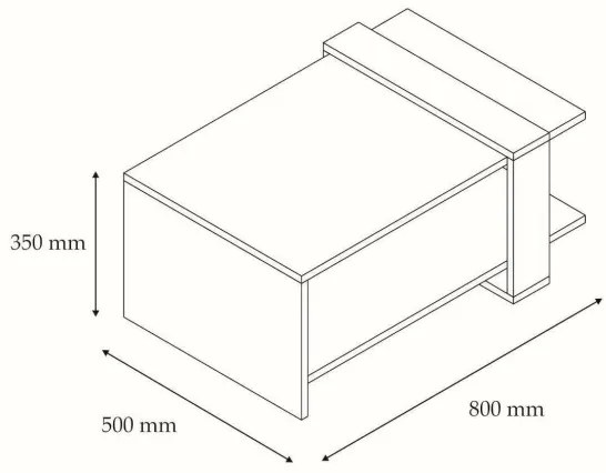 Konferenční stolek OVA 35x80 cm hnědá/antracit
