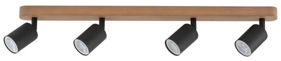 TK Lighting Bodové svítidlo TOP WOOD 4xGU10/10W/230V černá/dřevo TK3293