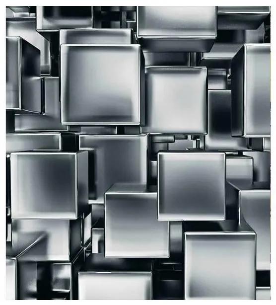 Vliesové fototapety na zeď 3D metalové kostky | MS-3-0285 | 225x250 cm
