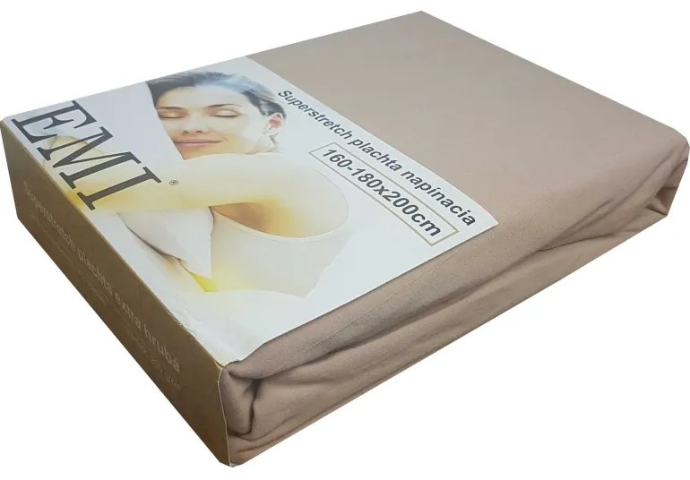 Prostěradlo oříškové Superstretch EMI, Plachta 90x200