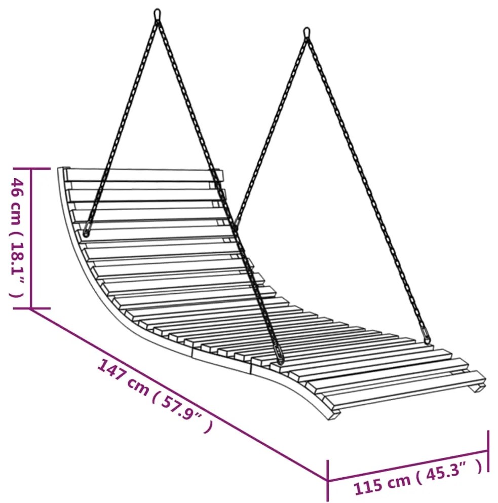vidaXL Marketos Houpací postel ohýbané dřevo s teakovou úpravou 115x147x46 cm