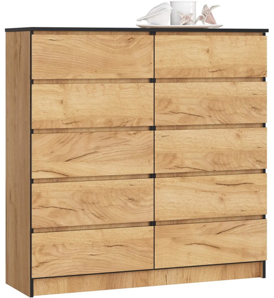 Komoda K120 10SZ CLP - řemeslný dub