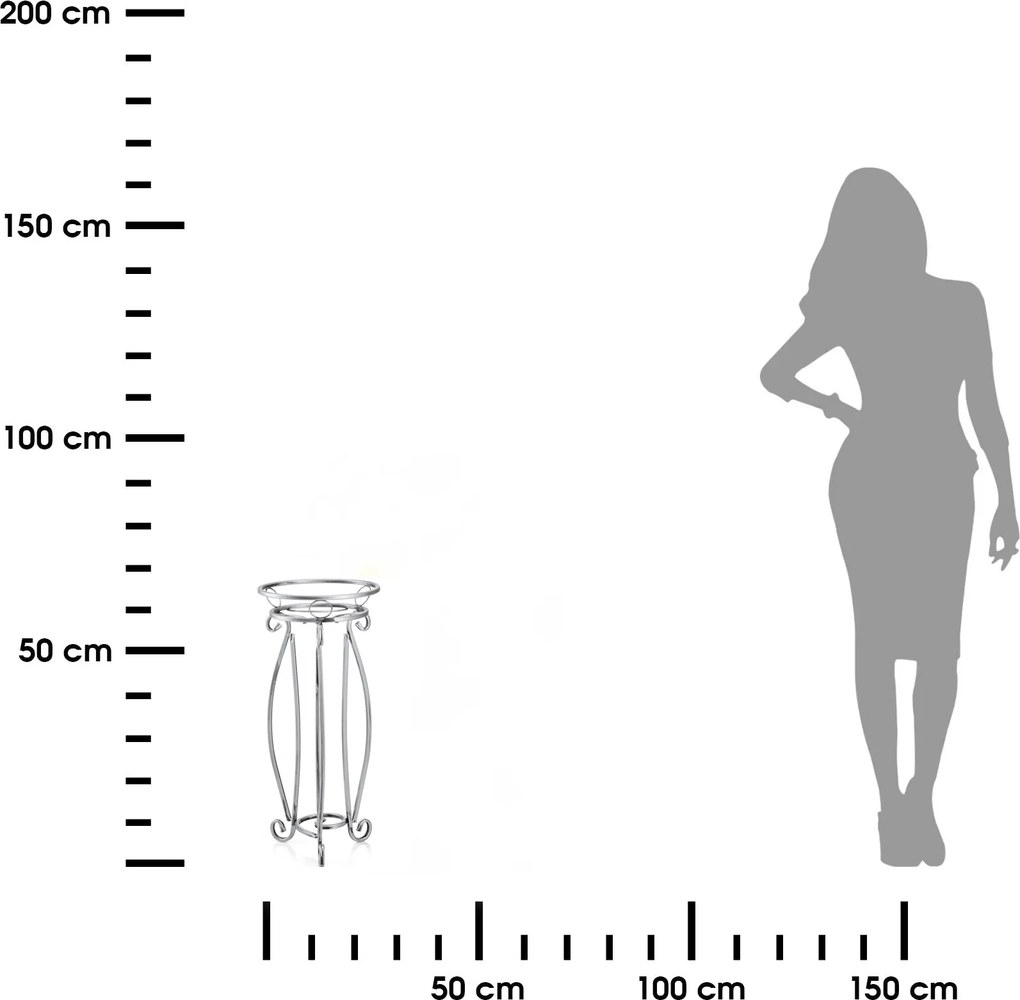 STOJAN NA KVĚTINÁČ SHANU 62X28 CM STŘÍBRNÁ