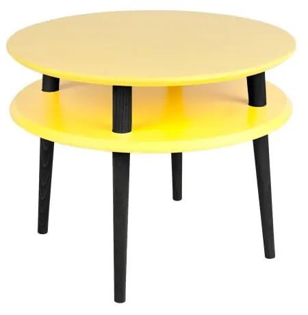 Žlutý konferenční stolek s černými nohami Ragaba UFO, Ø 57 cm