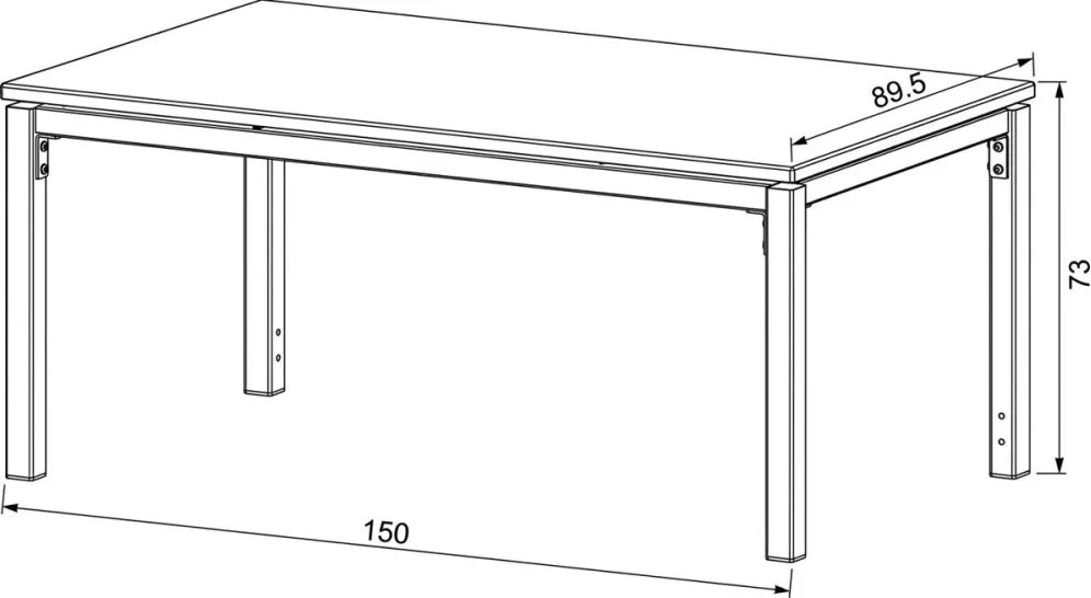 Zahradní stůl AZT-S1215 CRM, kov, polywood, béžová (150 x 89,5) cm