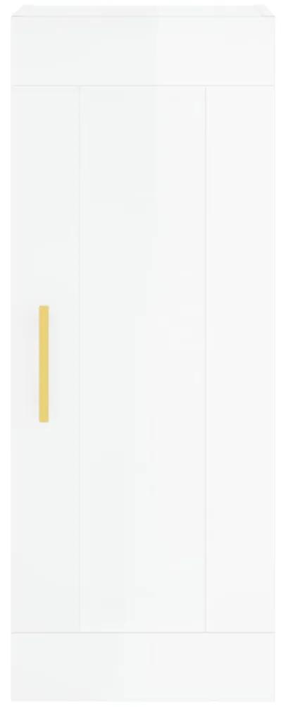 Skříň highboard bílá s vysokým leskem 34,5x34x180 cm kompozit,  3200123