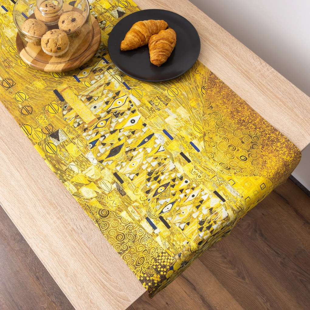 Lenbutik Lněný běhoun na stůl  Gustav Klimt Adele Bloch Bauer II Rozměry ubrusů: 180x50 cm