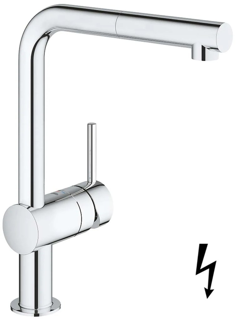 Grohe Minta - Dřezová baterie s výsuvnou koncovkou, chrom 31397000