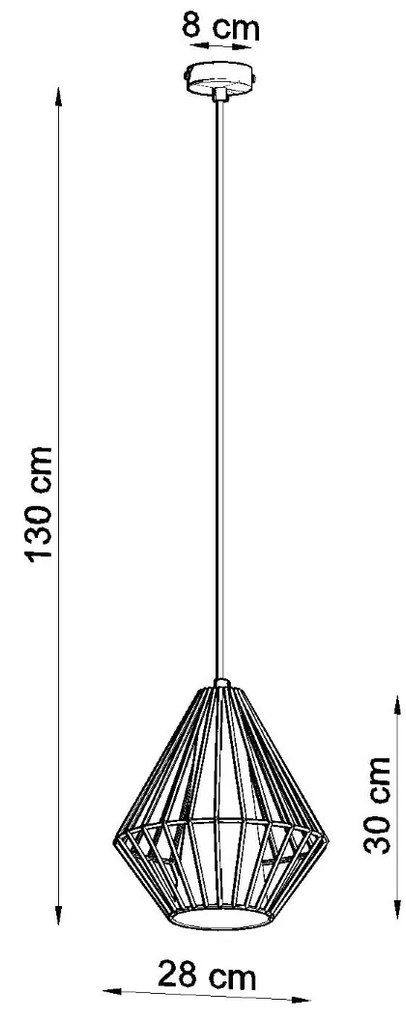 Závěsné svítidlo Demi, 1x bílé drátěné stínítko