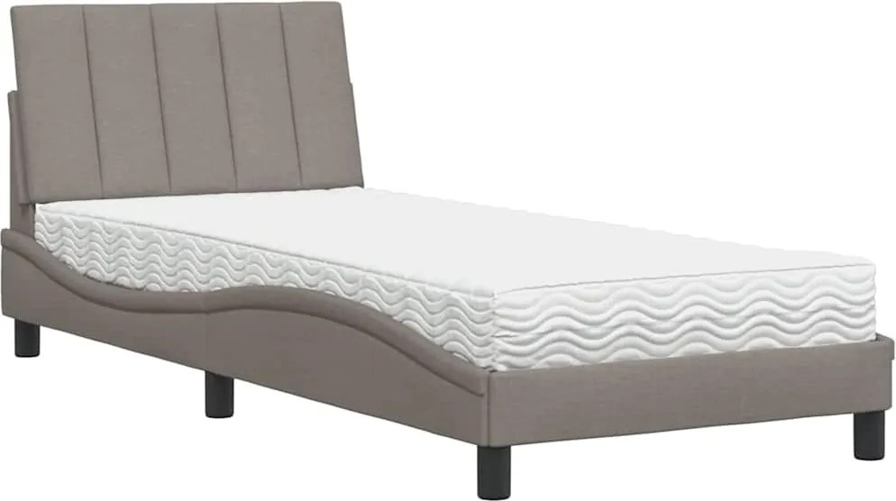 Postel s matrací Hanko taupe 90 x 190 cm textil 3310500