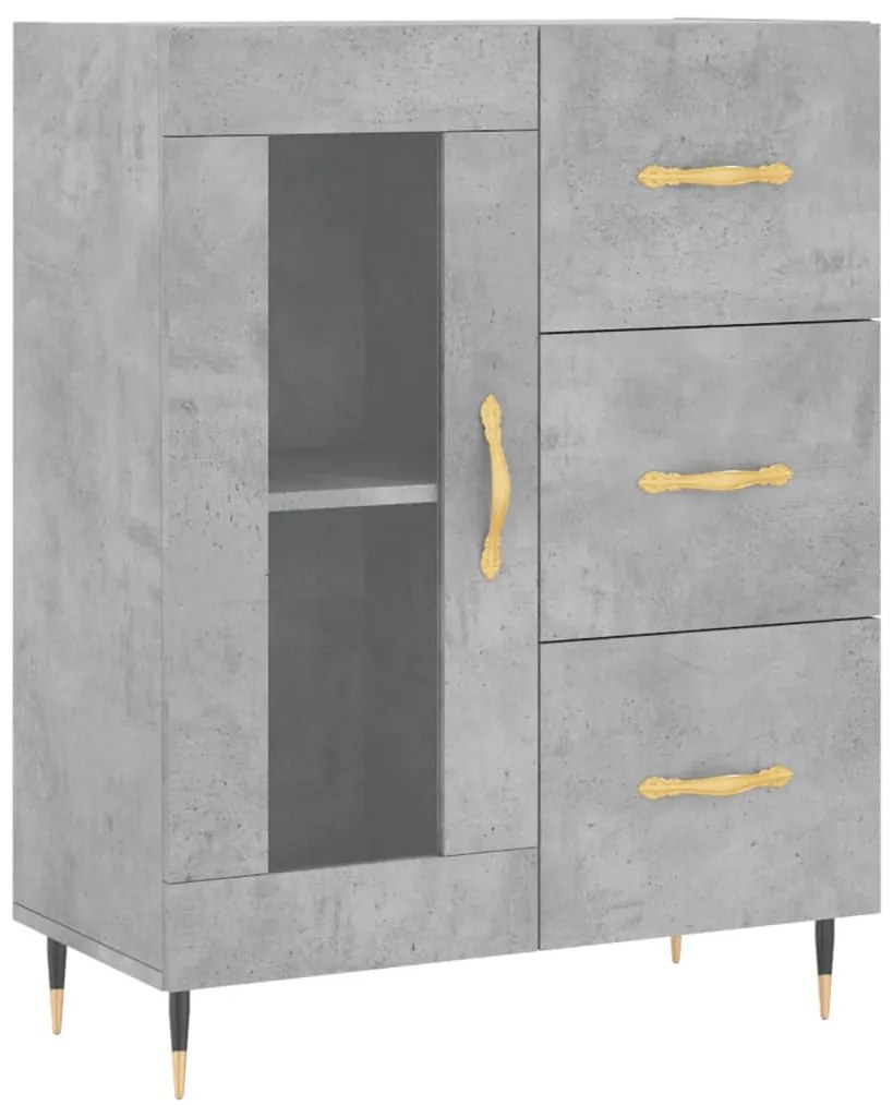 Skříň highboard betonově šedá 69,5x34x180 cm kompozitní dřevo - Default Title