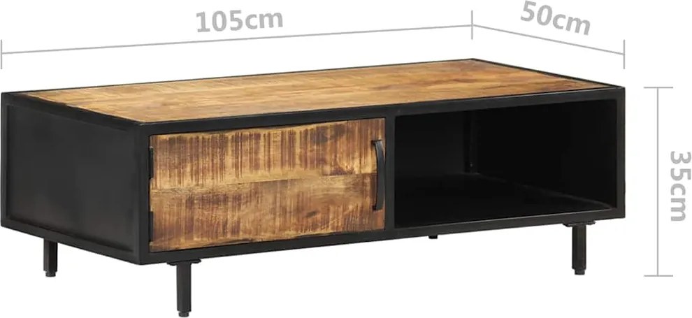 Konferenční stolek 105 x 50 x 35 cm hrubé mangovníkové dřevo 288471