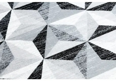 koberec ARGENT W6096 trojúhelníky šedá / černý velikost 240x330 cm | krásné koberce cz