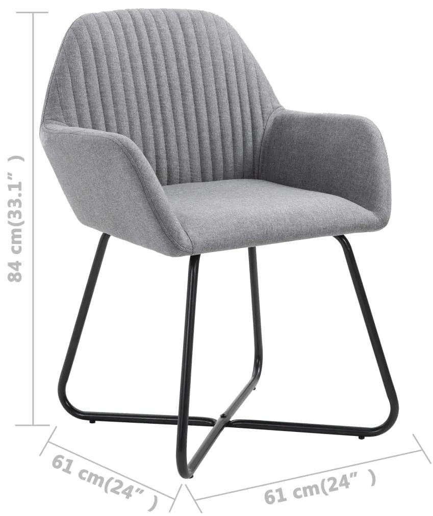 Jídelní židle 4 ks světle šedé textil,  277094