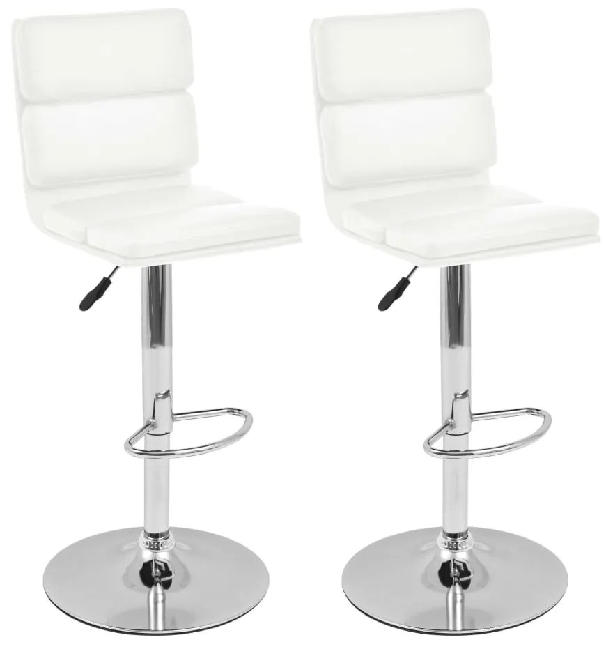 244174 vidaXL Otočné barové židle 2 ks z umělé kůže bílé
