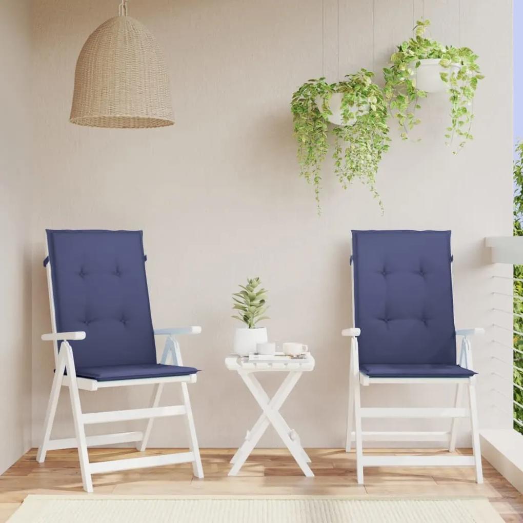 vidaXL Podušky na židli vysoké opěradlo 2 ks 120x50x3 cm textil [361268] Barva: Modrá