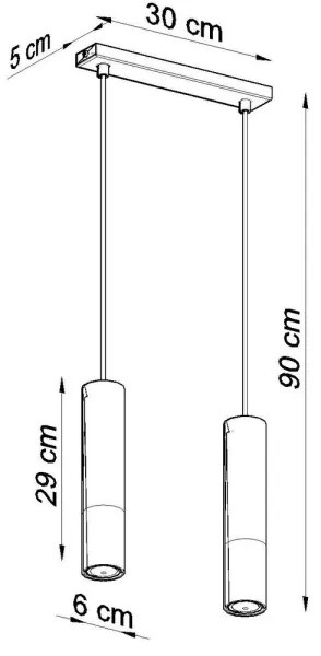 Sollux SL.0953 - Lustr na lanku LOOPEZ 2xGU10/10W/230V černá/zlatá