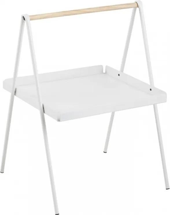Odkládací stolek Lopes 42x50 cm, kov, bílá