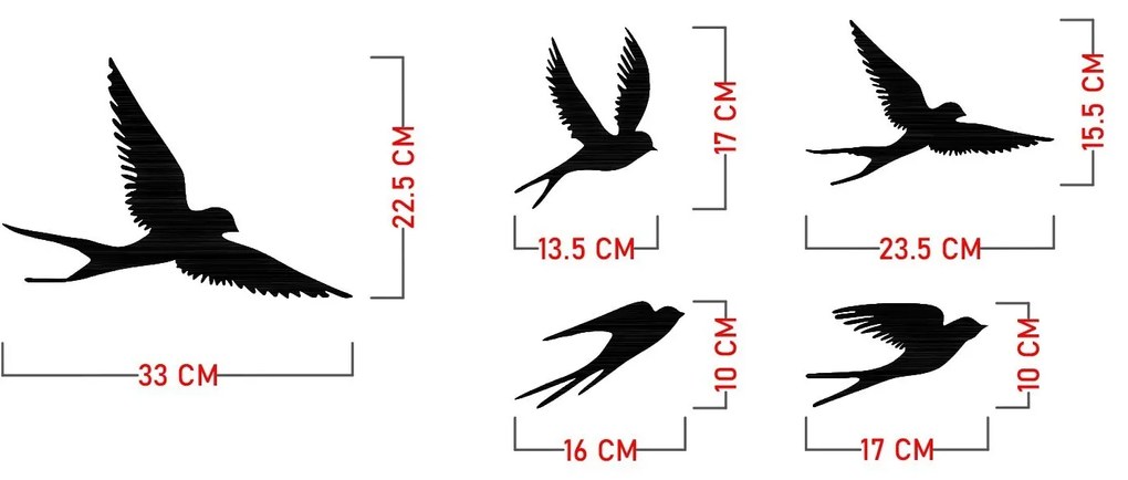 Nástěnná kovová dekorace Crow černá