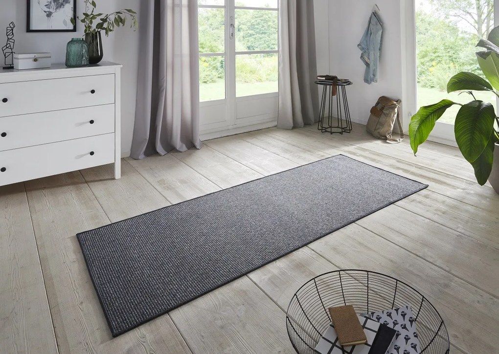 BT Carpet, Kusový koberec Bouclé 104435 Anthracite, 80x400, šedá, chodba / předsíň