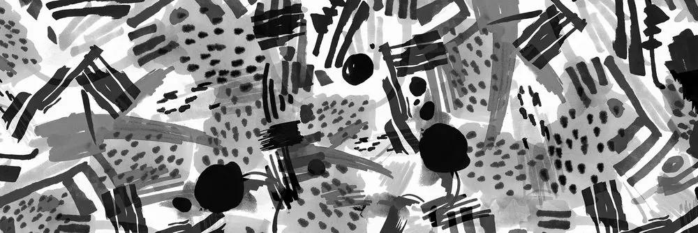 Obraz černobílá pop art abstrakce Varianta: 135x45