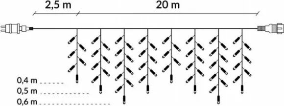 LED krápníky - 22,5m, 500LED, 8 funkcí, IP44, modrá