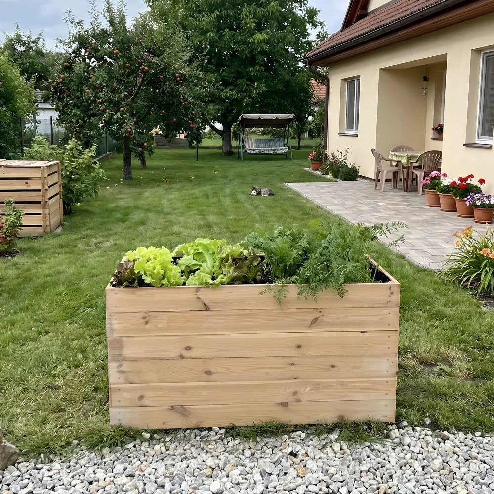 Vingo Dřevěný vyvýšený záhon - akce 2+1 ZDARMA - 240X120X40