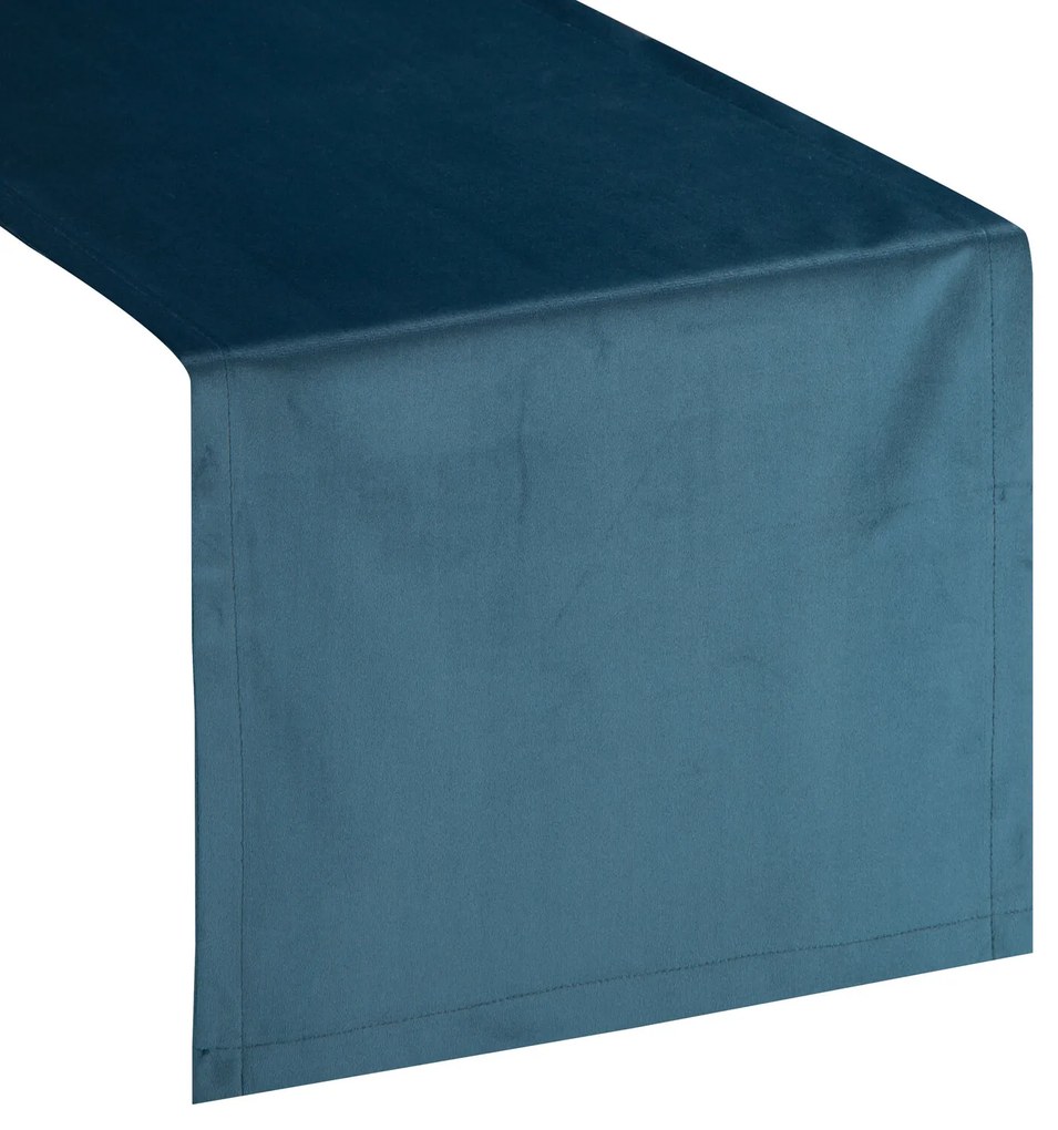 UBRUS VELVET 40X140 CM TMAVĚMODRÝ