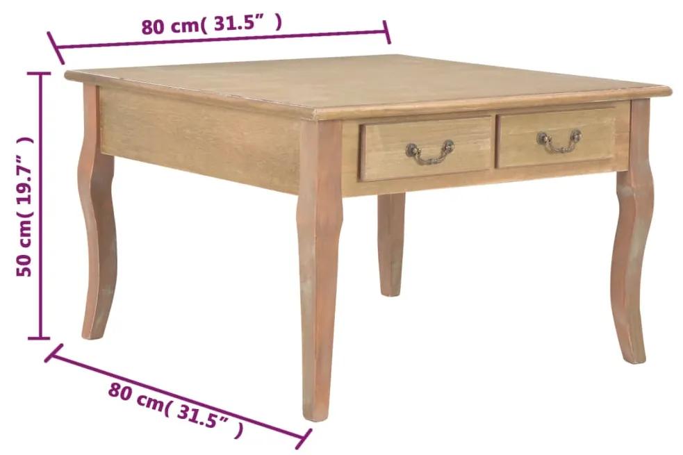 vidaXL Konferenční stolek hnědý 80 x 80 x 50 cm dřevo