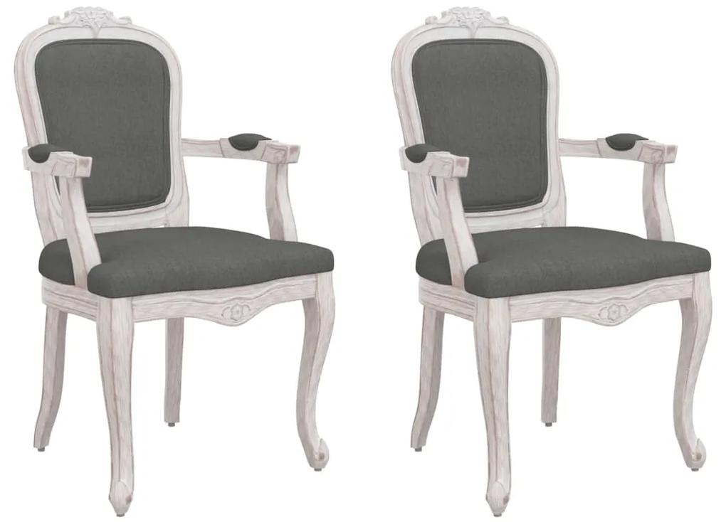 Jídelní židle 2 ks tmavě šedé 62 x 59,5 x 100,5 cm textil,  344465