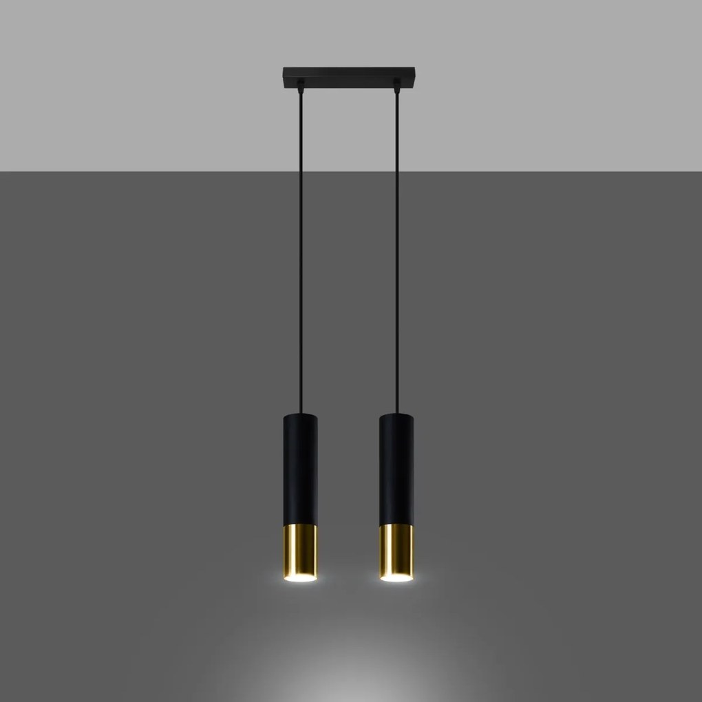 Sollux Lighting Závěsné svítidlo LOOPEZ 2 černé/zlaté