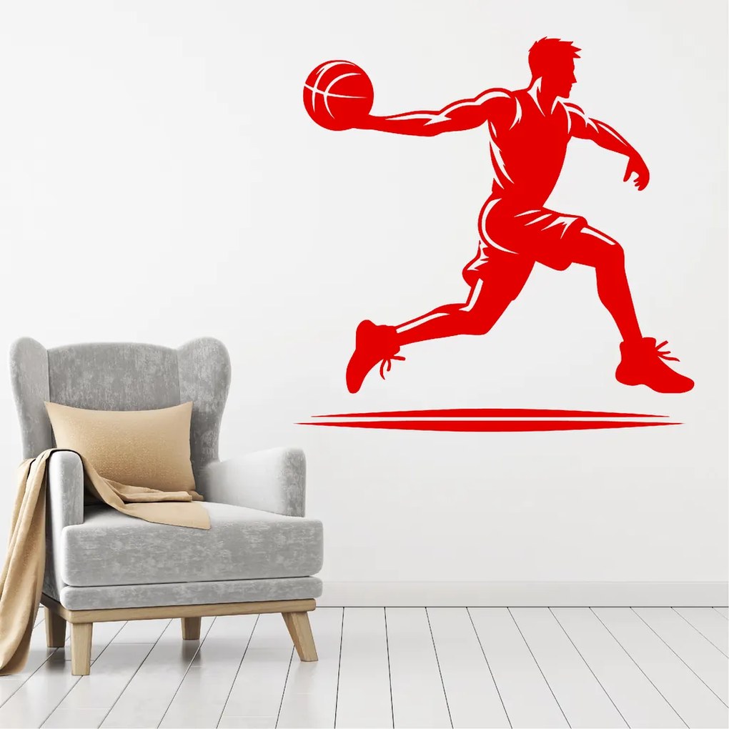Živá Zeď Samolepka na zeď Basketbal Barva: černá