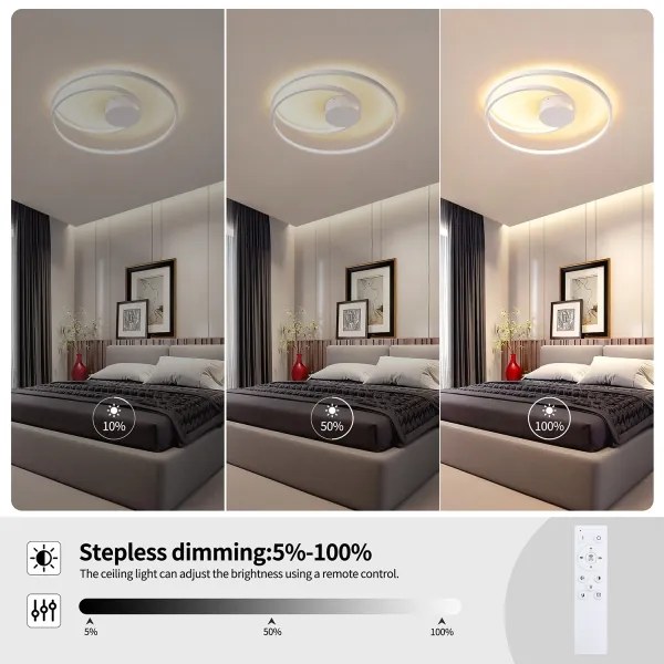 Brilagi- LED Stmívat. stropní svítidlo TWISTER LED/48W/230V pr. 50 cm bílá + DO