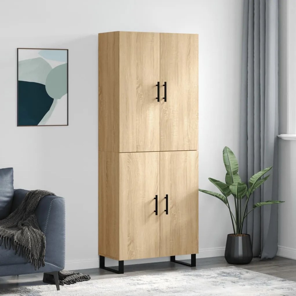 Skříň highboard dub sonoma 69,5 x 34 x 180 cm kompozitní dřevo