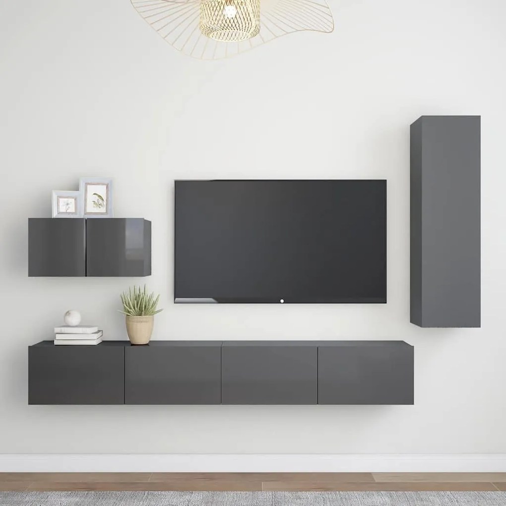 vidaXL 4dílný set TV skříněk kompozitní dřevo [3393329] Barva: dub sonoma