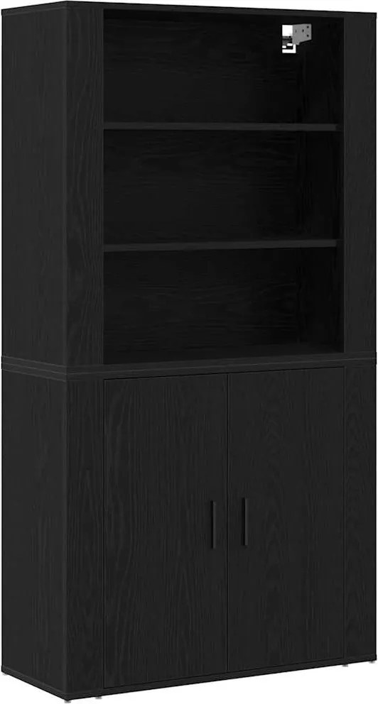 Vysoký bufet Černý dub 80 x 33 x 150 cm Kompozitní dřevo 3333079