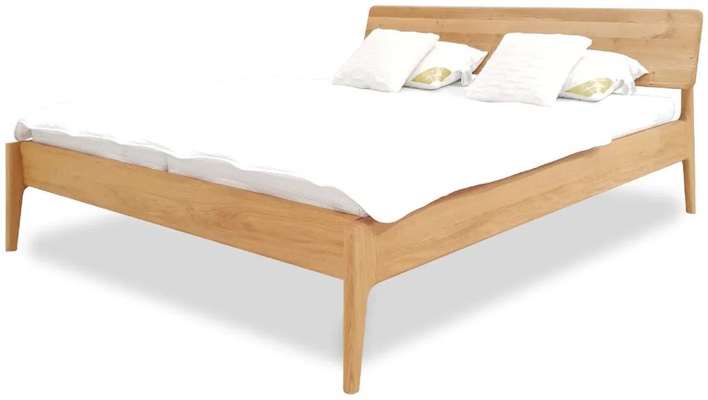 Designová postel Postelia ARONA Buk 140x200cm - dřevěná postel z masivu o šíři 4 cm