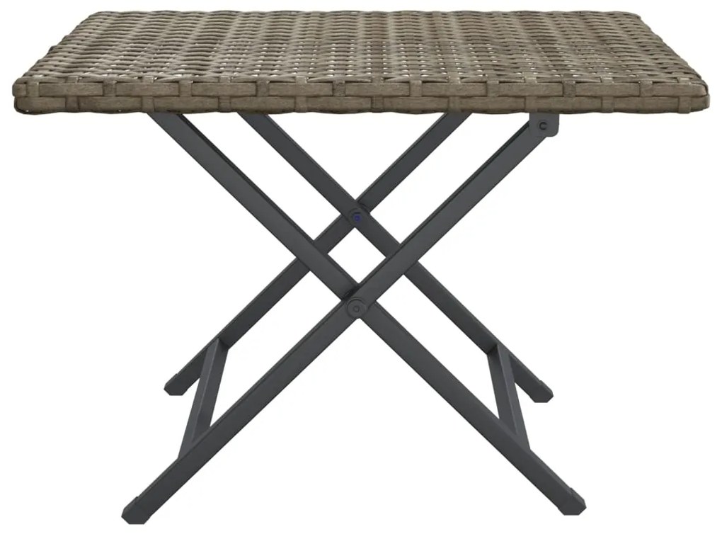Skládací stolek šedý 45 x 35 x 32 cm polyratan - Default Title