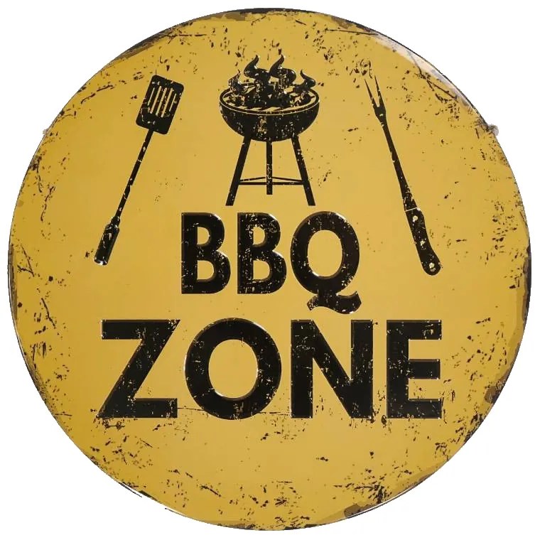 Kovová cedule BBQ ZONE