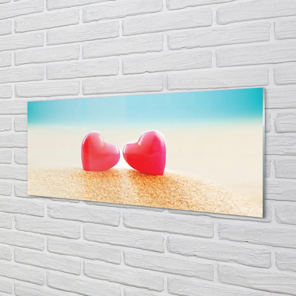 akrylový obraz sea ​​srdce 120x60 cm