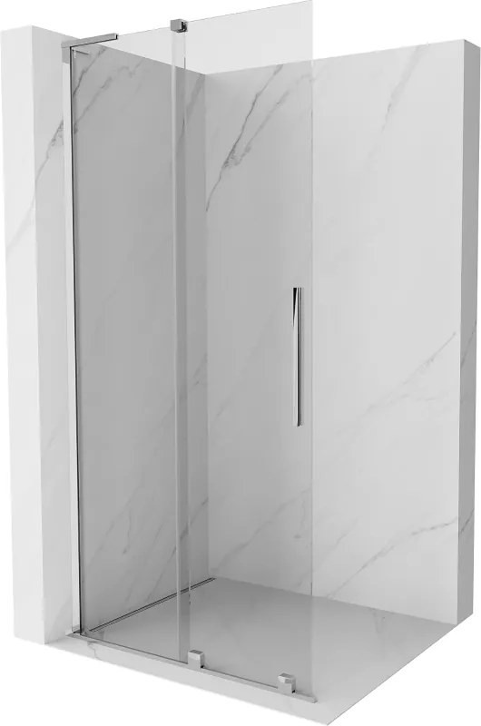 Mexen Velar L, posuvná sprchová zástěna Walk-in 120 x 200 cm, 8mm čiré sklo, chromová, 871-120-003-03-01