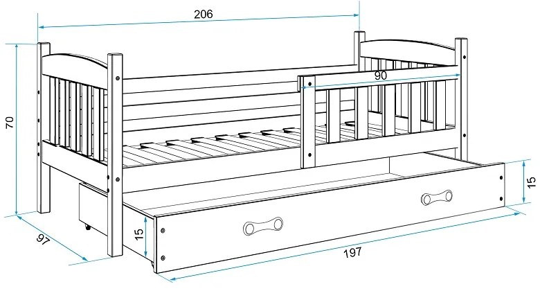Falco Postel Kuba 90x200 bílá