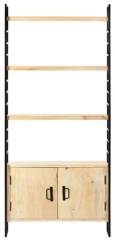 4patrová knihovna 80 x 30 x 180 cm masivní mangovníkové dřevo 284421