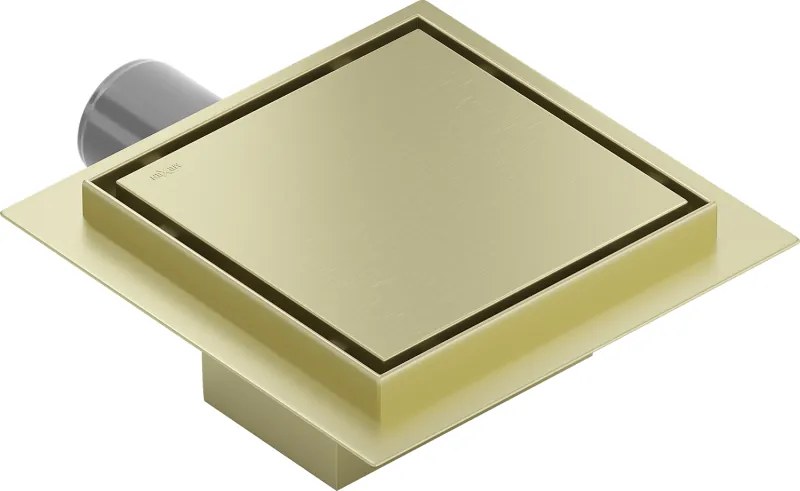 Mexen Flat-Q, bodová podlahová vpusť 15 cm, zlatá matná, 1A10015