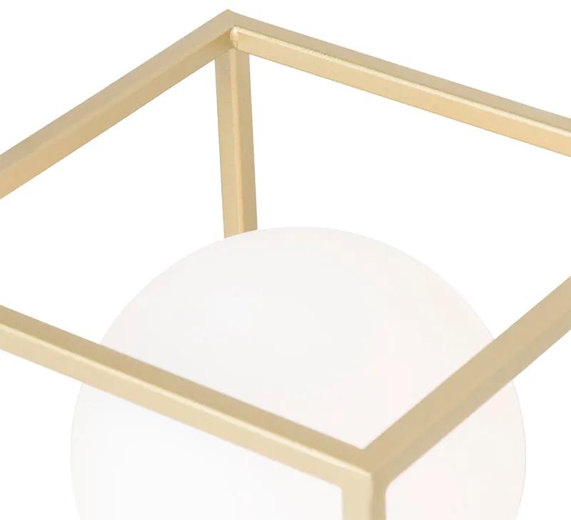 Designová stolní lampa zlatá s bílou - Aniek