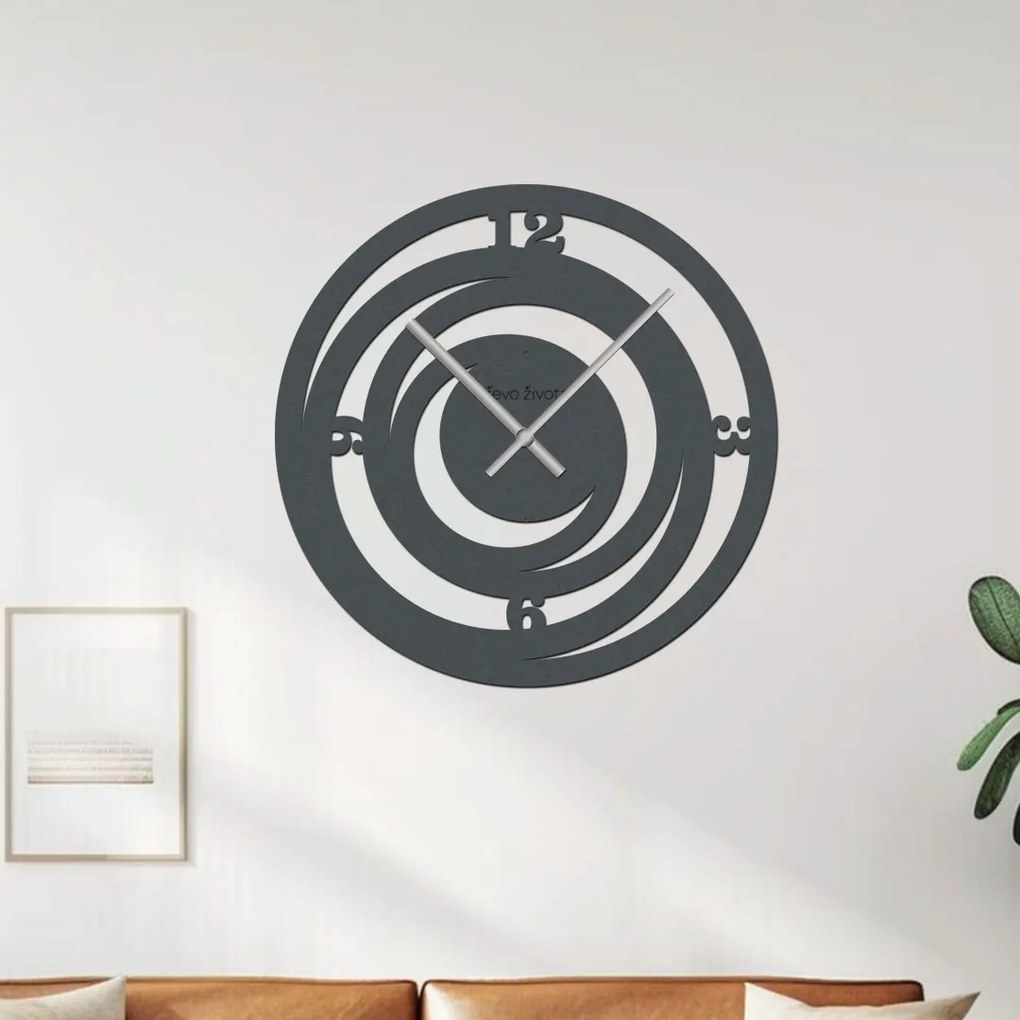 dřevo života Dřevěné hodiny TWIST Zvolte barvu dekoru: Horský dub, Zvolte velikost hodin (cm): 35x35, Barva ručiček: Stříbrné