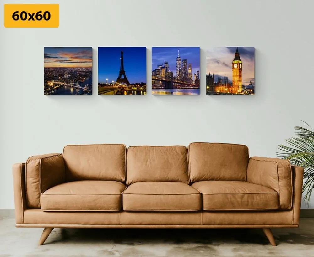 Set obrazů noční města - 4x 60x60 cm