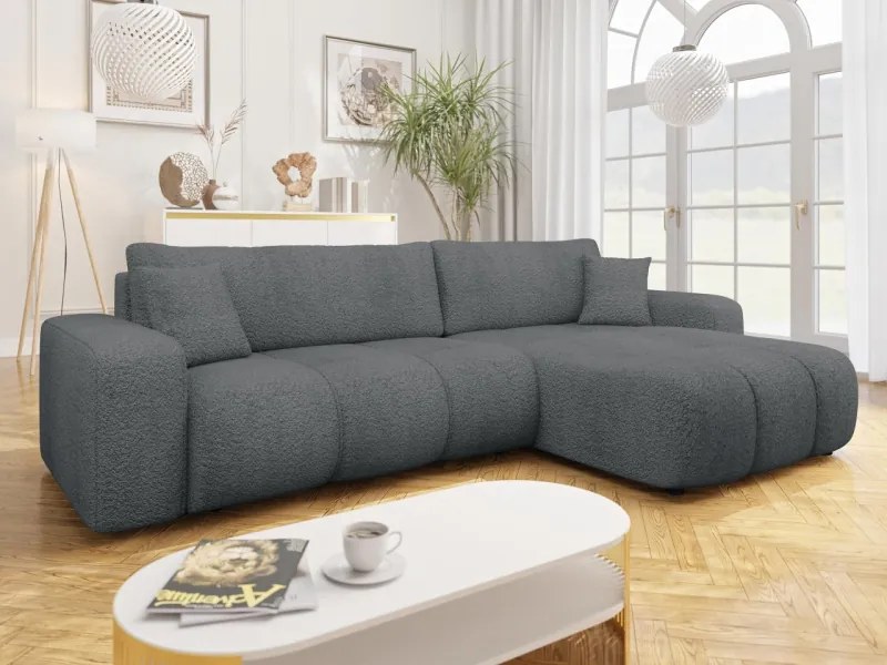 Rohová rozkládací sedačka Larow Maxi Boucle, Potah: Coral 50