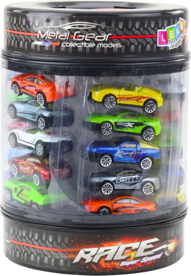 LEAN Toys Sada autíček v tubě, moderní sportovní auta 1:64