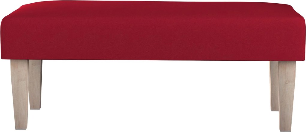 Dlouhá lavička 100x40cm barva červená látka pletený vzor